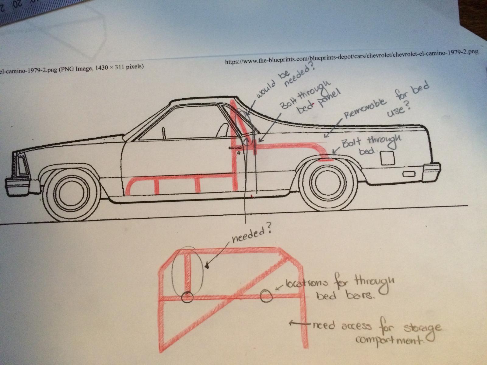 El Camino roll bar design.
