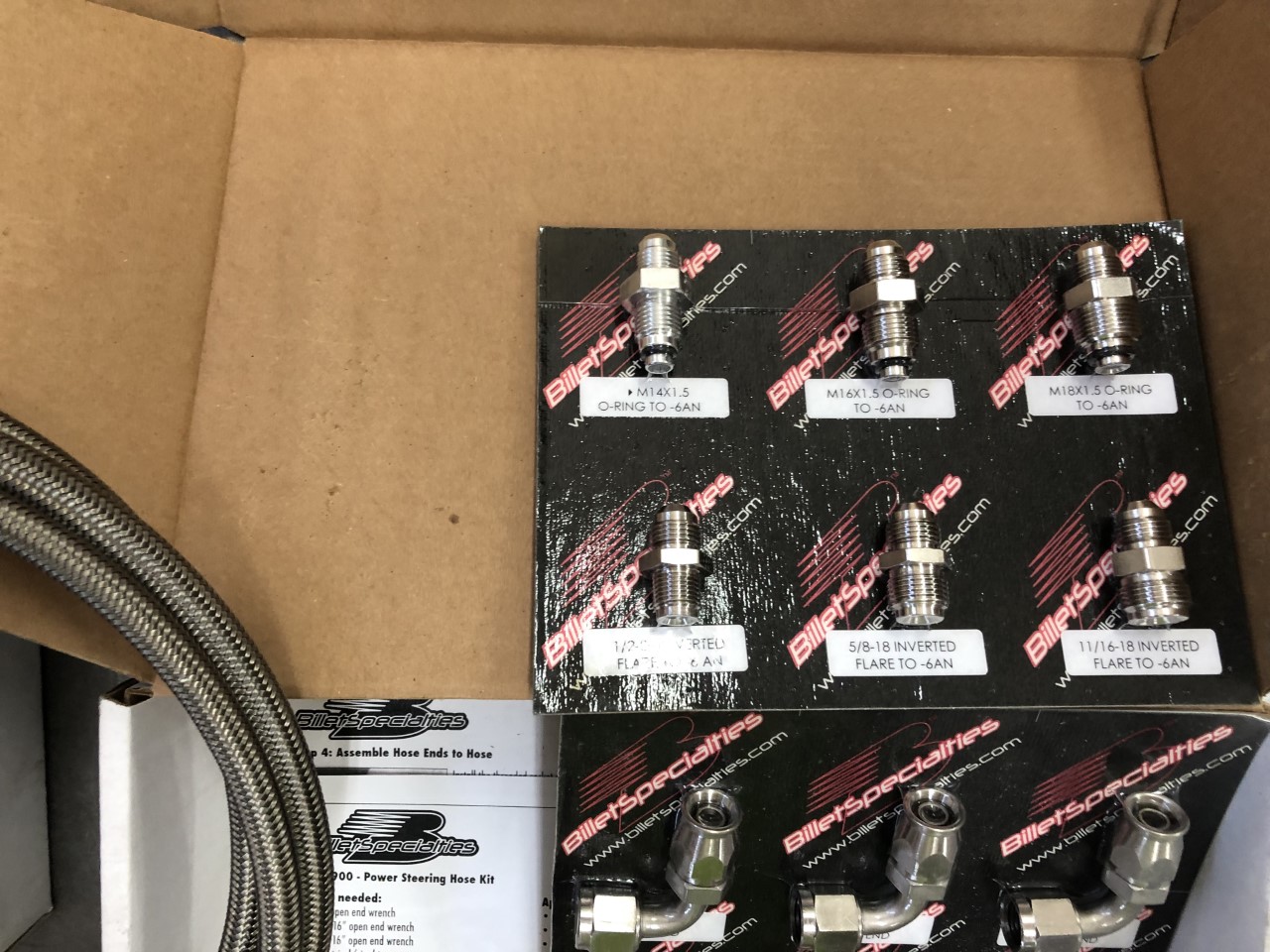 Billet Specialties P/S Remote Reservoir and SS Hose kit
