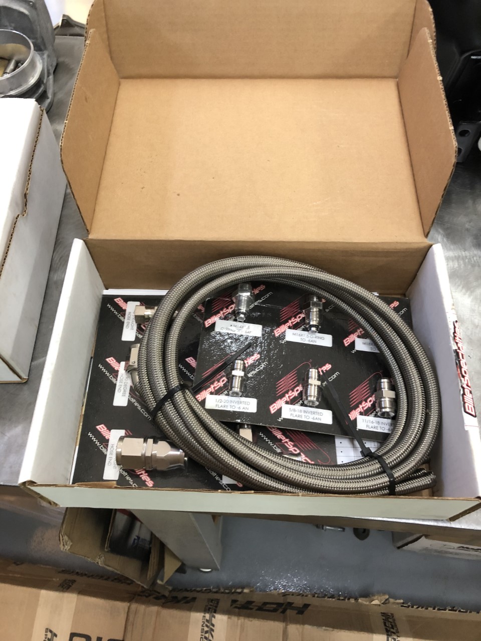Billet Specialties P/S Remote Reservoir and SS Hose kit