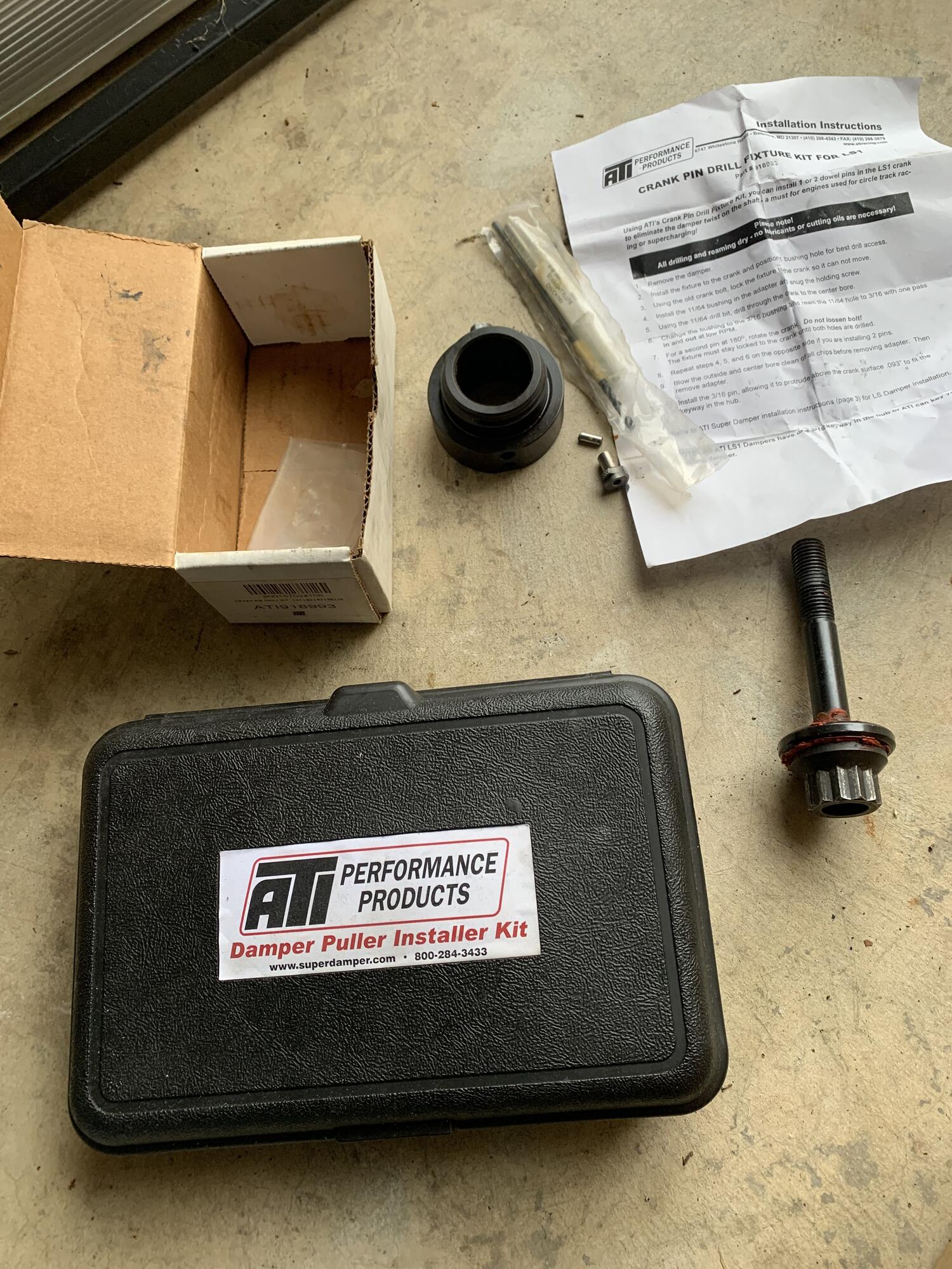 ATI damper puller and installer kit & GM LSX Crankshaft Pinning Kit